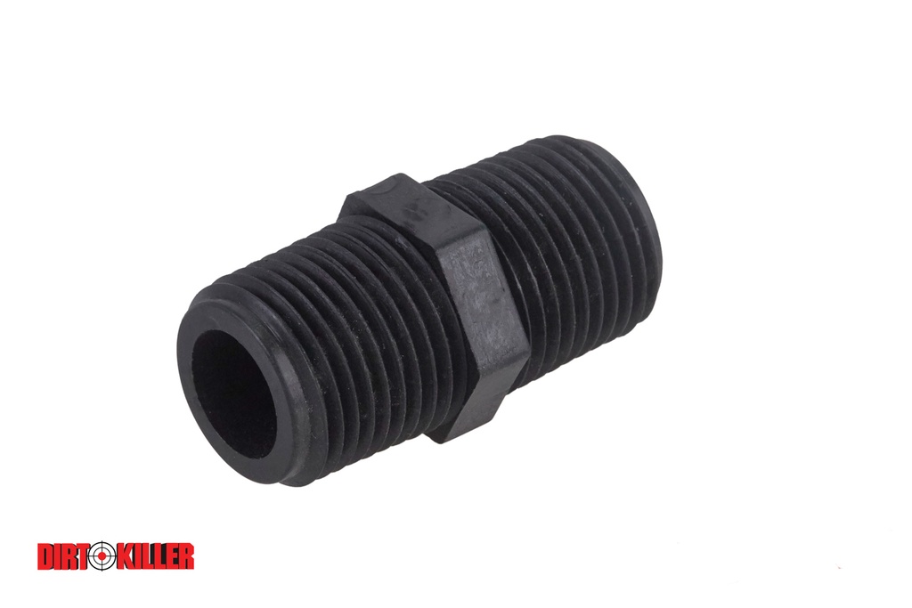 Poly Hex Nipple 1/2" MNPT | Dirt Killer
